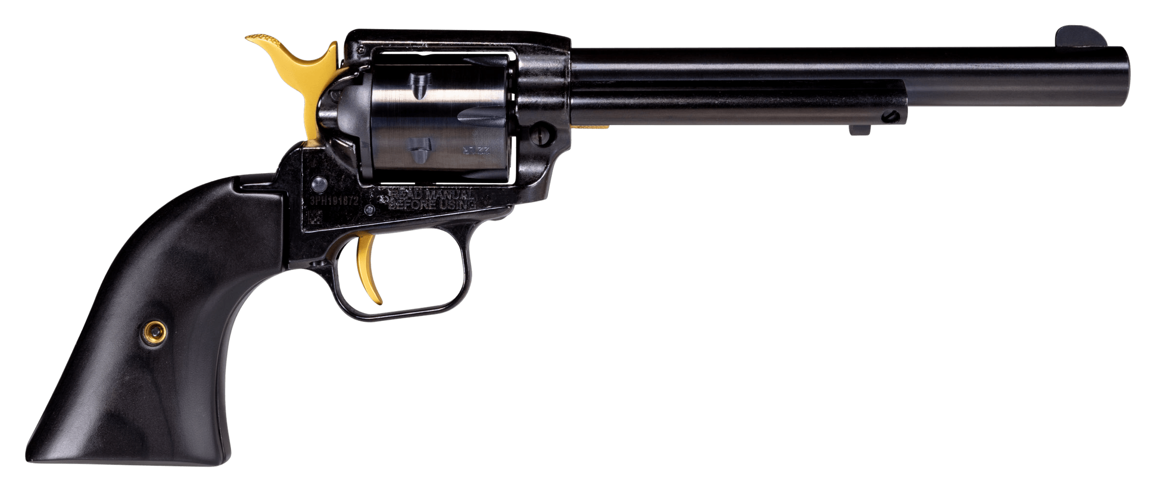 Heritage Rough Rider Single-Action Rimfire Revolver with Gold Accents ...